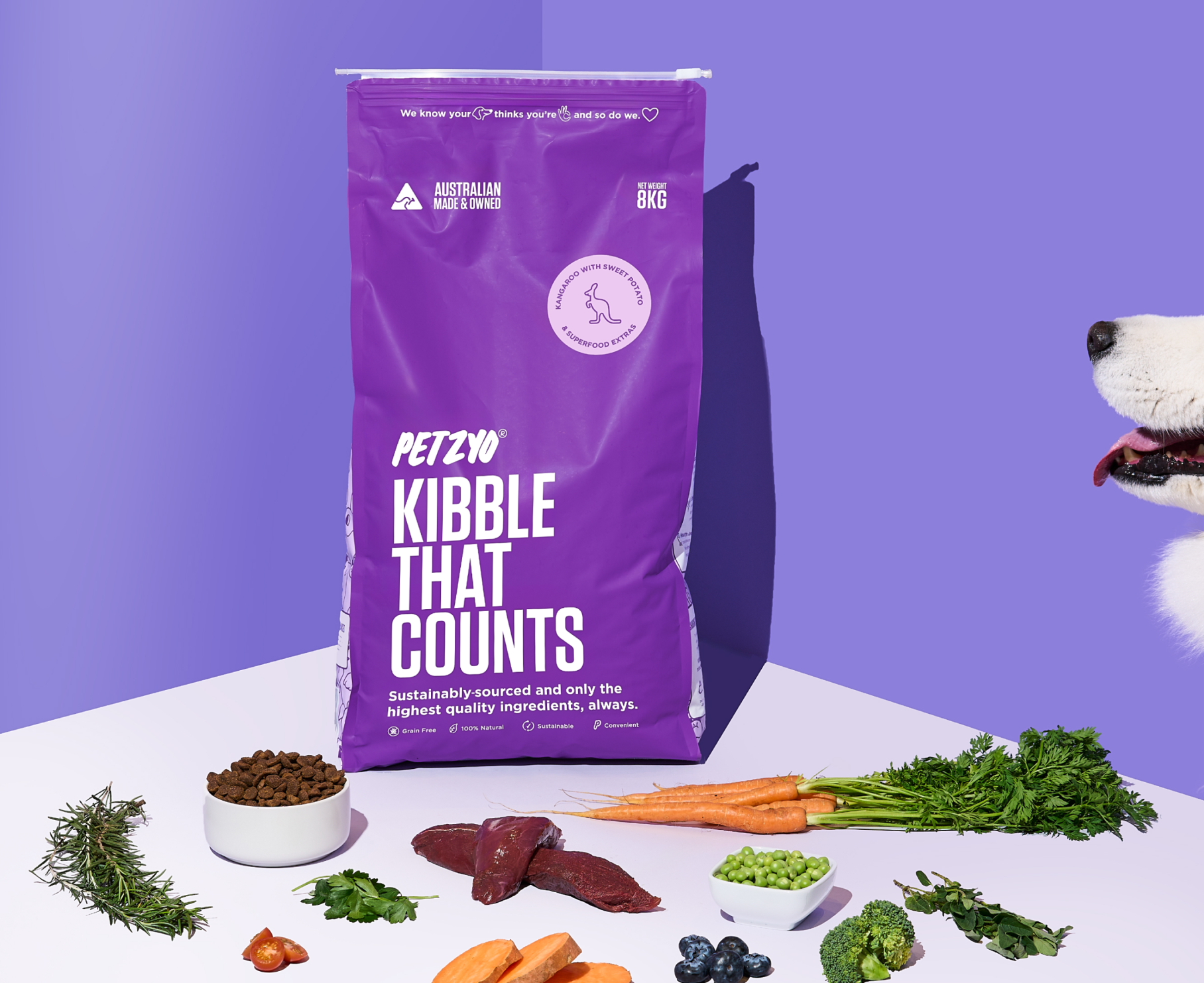 16kg of Kibble That Counts - Kangaroo, Sweet Potato and Superfood Extr ...